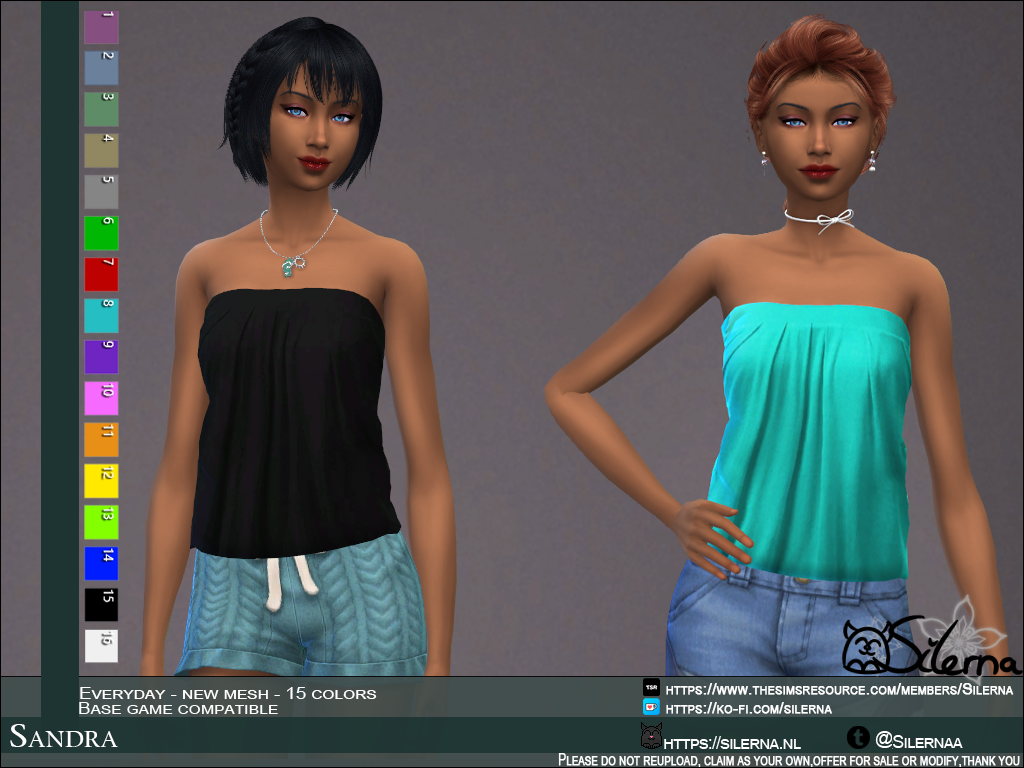Sandra Top - Gallery - The Sims 4 Create a Sim - CurseForge