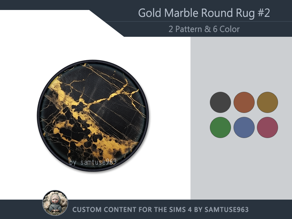 HQ Gold Marble Round Dance Rug #2 Samtuse963 - The Sims 4 Build / Buy ...
