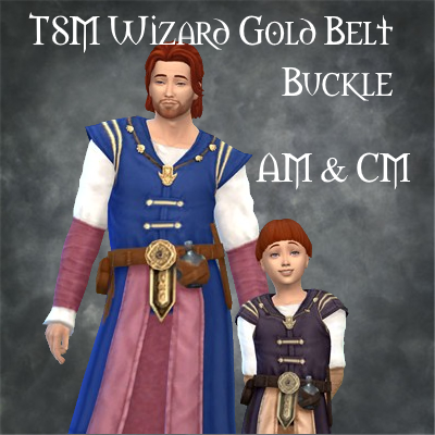 TSM Wizard Gold Belt Buckle Robe - Gallery - The Sims 4 Create a Sim ...