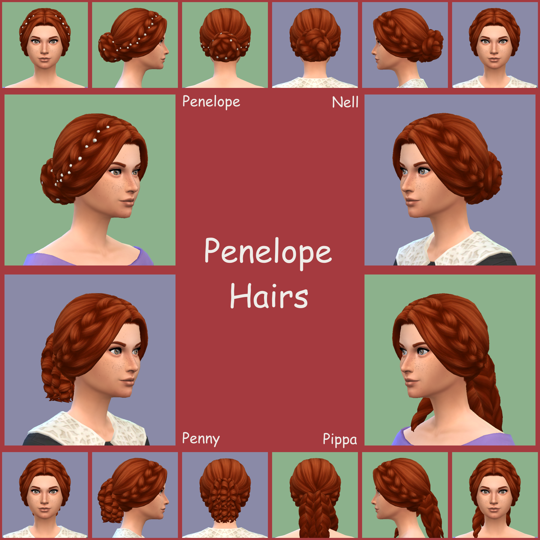 Penelope Hair Set - Buzzard - Gallery - The Sims 4 Create a Sim ...