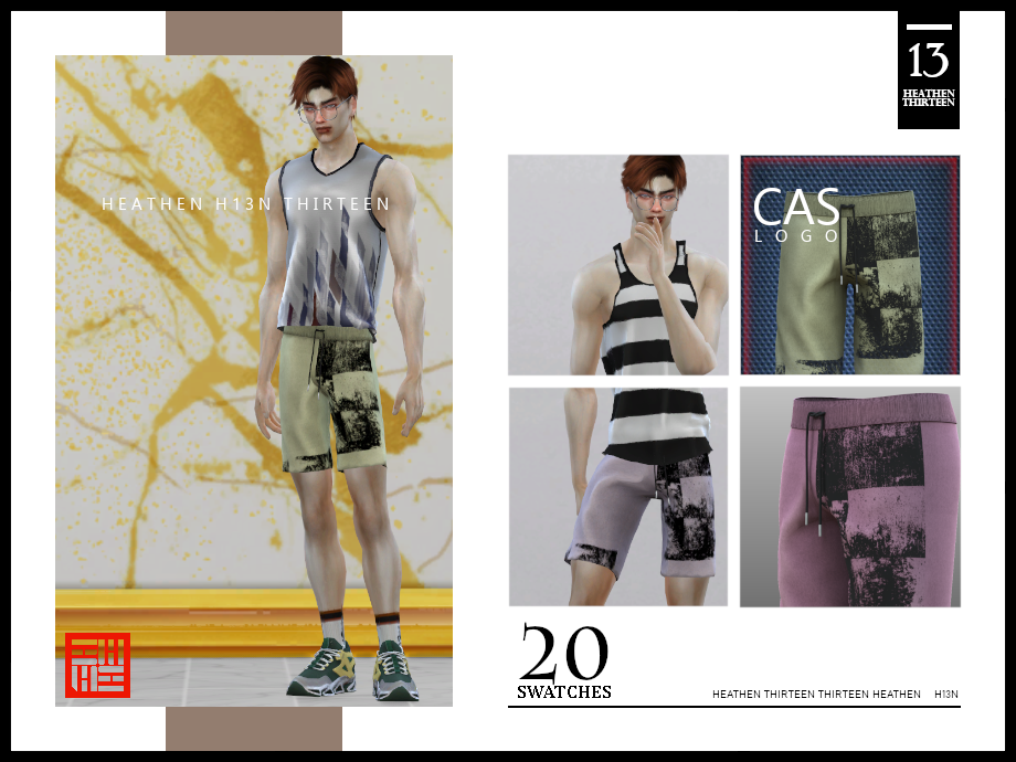 Grunge Patchwork Print Shorts - Gallery - The Sims 4 Create a Sim ...