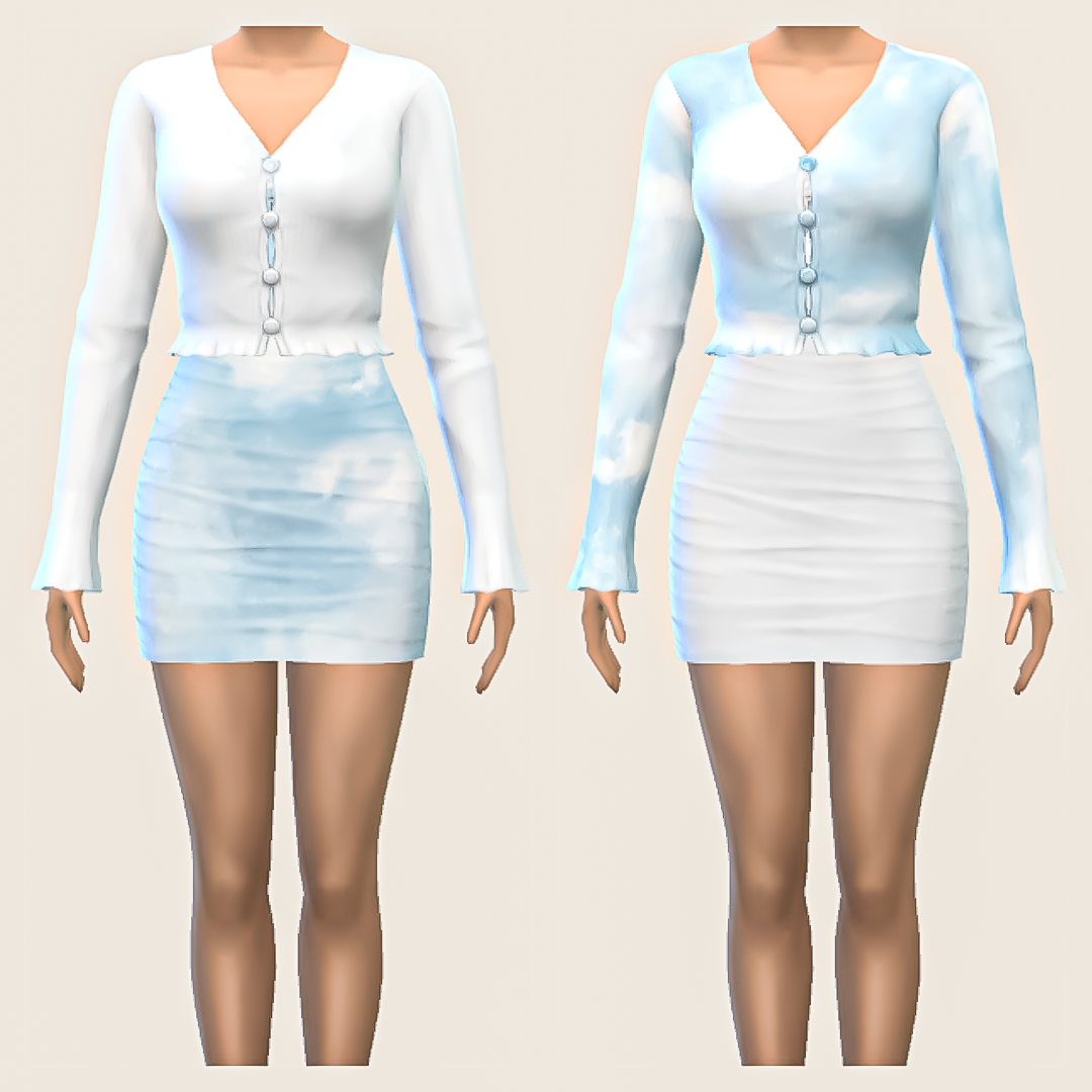 Sweet Cloud Dress With Cardigan - Gallery - The Sims 4 Create a Sim ...