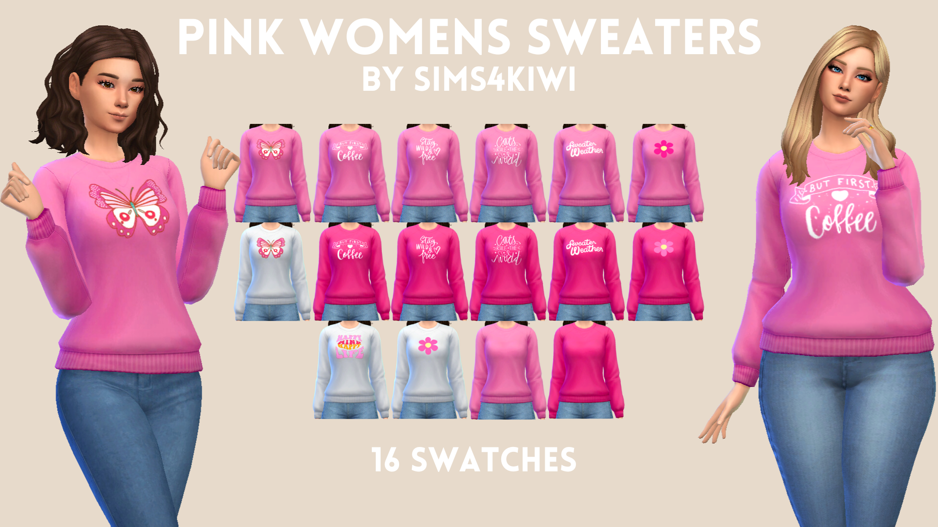 Pink Womens Sweaters - Screenshots - The Sims 4 Create a Sim - CurseForge