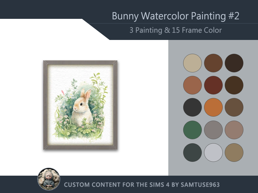 Bunny Watercolor Painting #2 Samtuse963 - Gallery - The Sims 4 Build ...