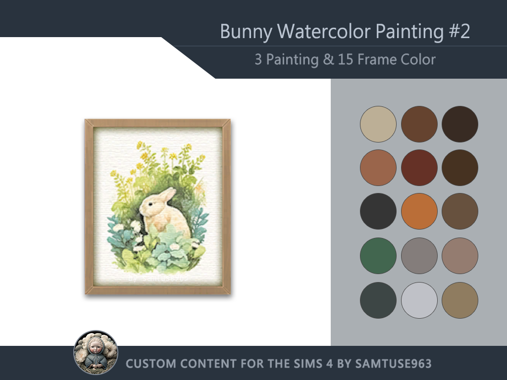 Bunny Watercolor Painting #2 Samtuse963 - Gallery - The Sims 4 Build ...