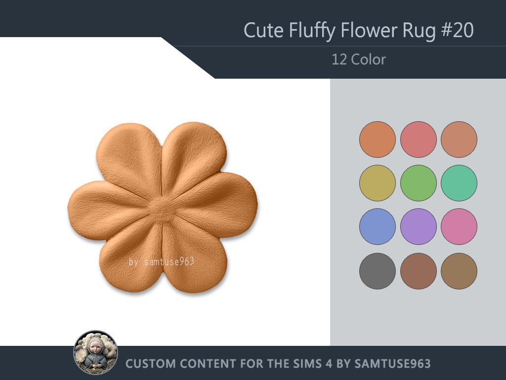 Cute Fluffy Flower Rug #20-Samtuse963 - The Sims 4 Build / Buy - CurseForge