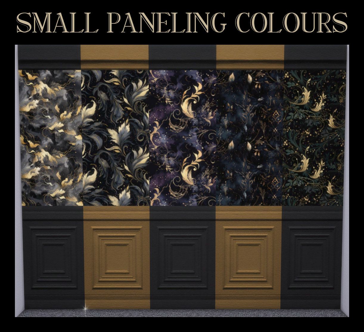 Dark Luxury Walls - Paneling and Wallpaper - Screenshots - The Sims 4 ...
