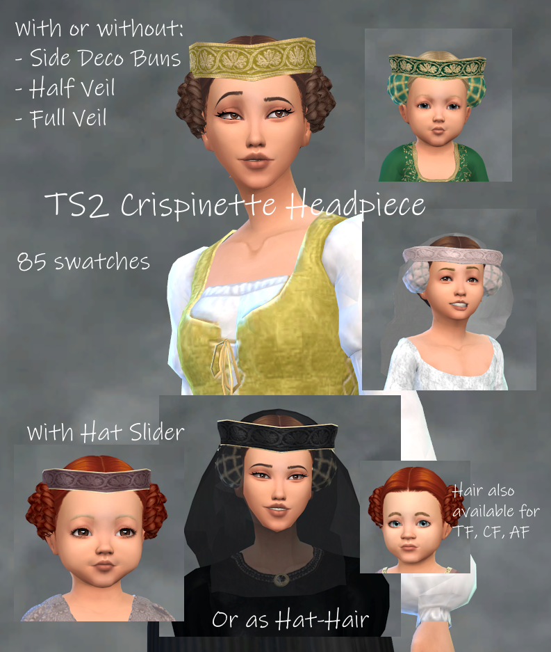 S2 Crispinette Headpiece Set - Gallery - The Sims 4 Create a Sim ...