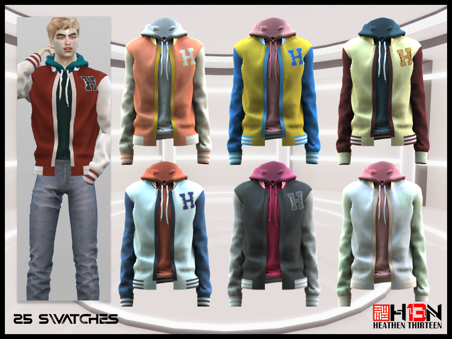 Colorblock Letter Embroidery Varsity Jacket And Hoodie - Gallery - The ...