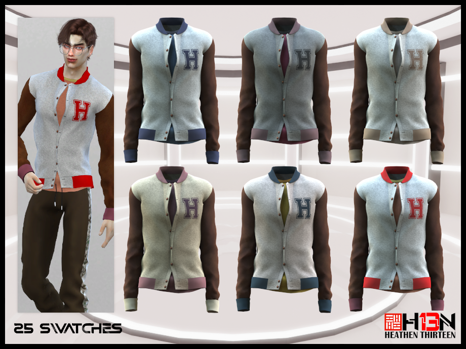 Leather Sleeves and Badge Bomber Jacket - Gallery - The Sims 4 Create a ...