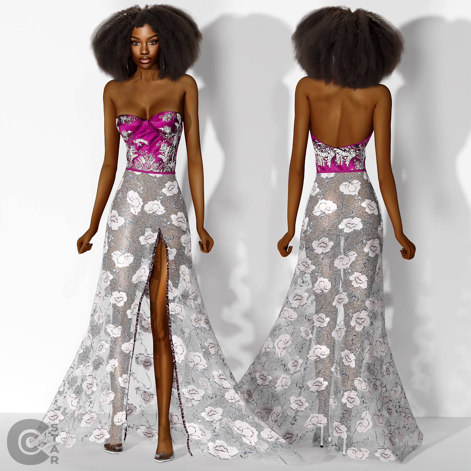 Thigh Split Floral Dress - Gallery - The Sims 4 Create a Sim - CurseForge