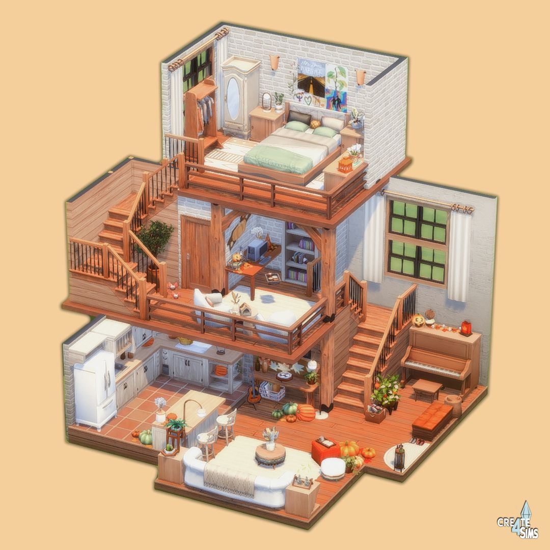 Autumnal Loft - Gallery - The Sims 4 Rooms / Lots - CurseForge