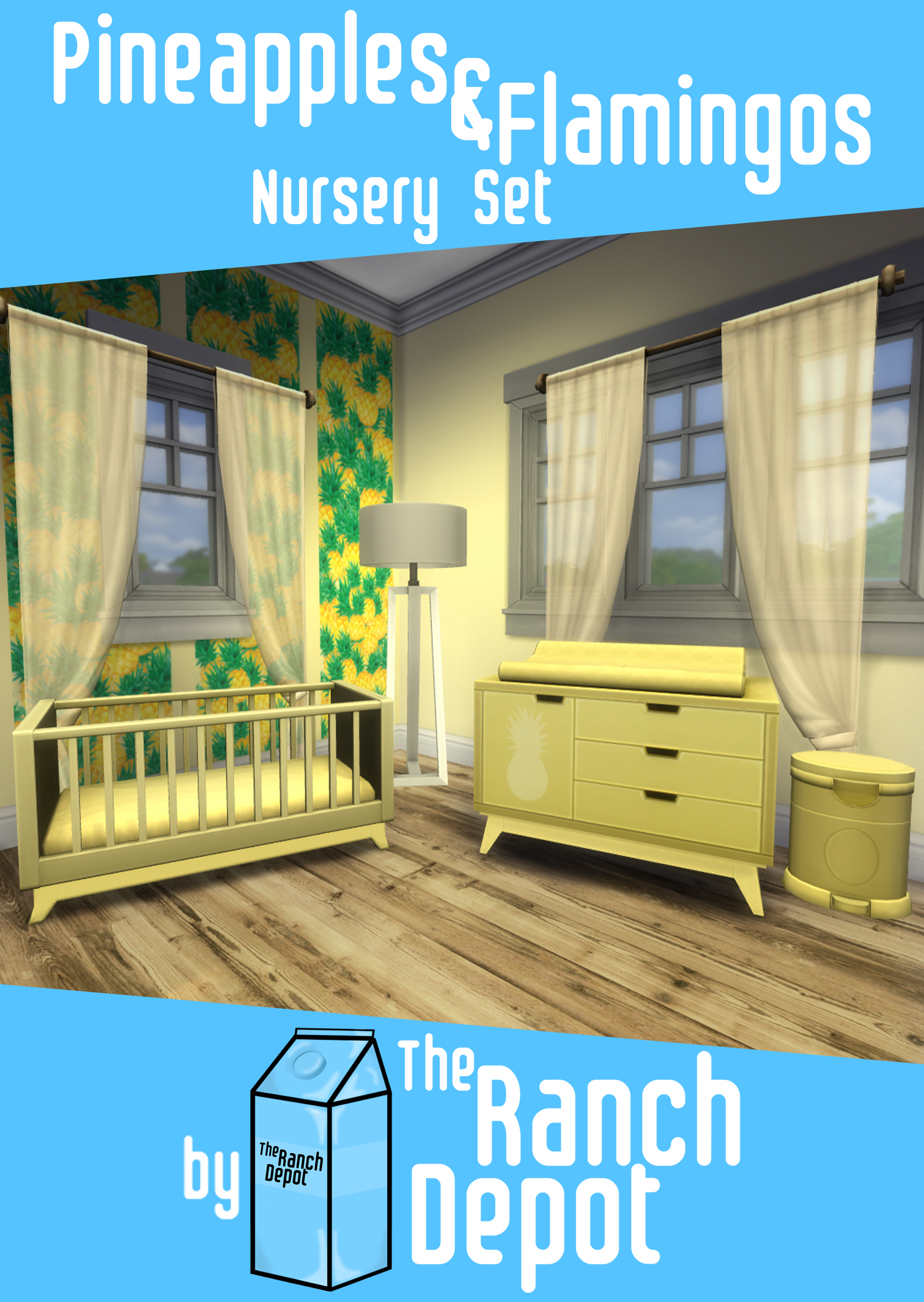 Changing Table Recolor | Pineapples & Flamingos Nursery Set - Gallery ...