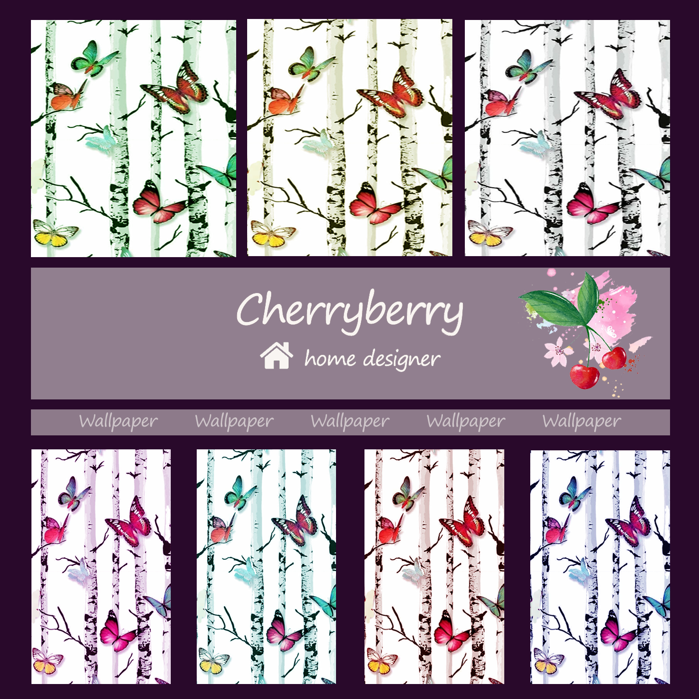 colorful butterflies on birch trees - Gallery - The Sims 4 Build / Buy ...