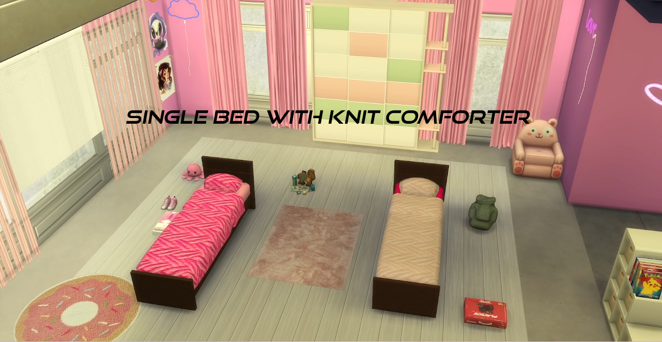 Single Bed with Knit Comforter - Gallery - The Sims 4 Build / Buy ...