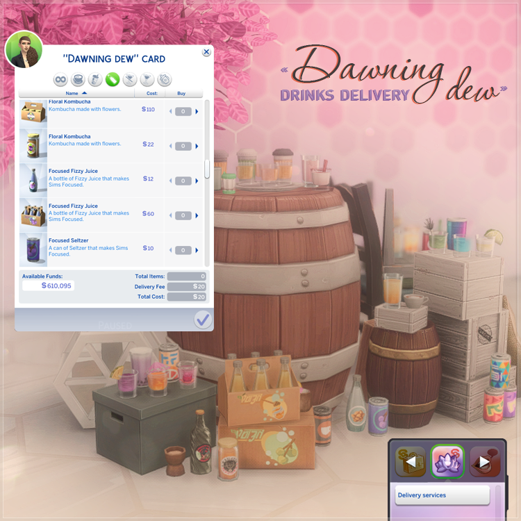 'Dawning dew' DRINKS DELIVERY - Gallery - The Sims 4 Mods - CurseForge