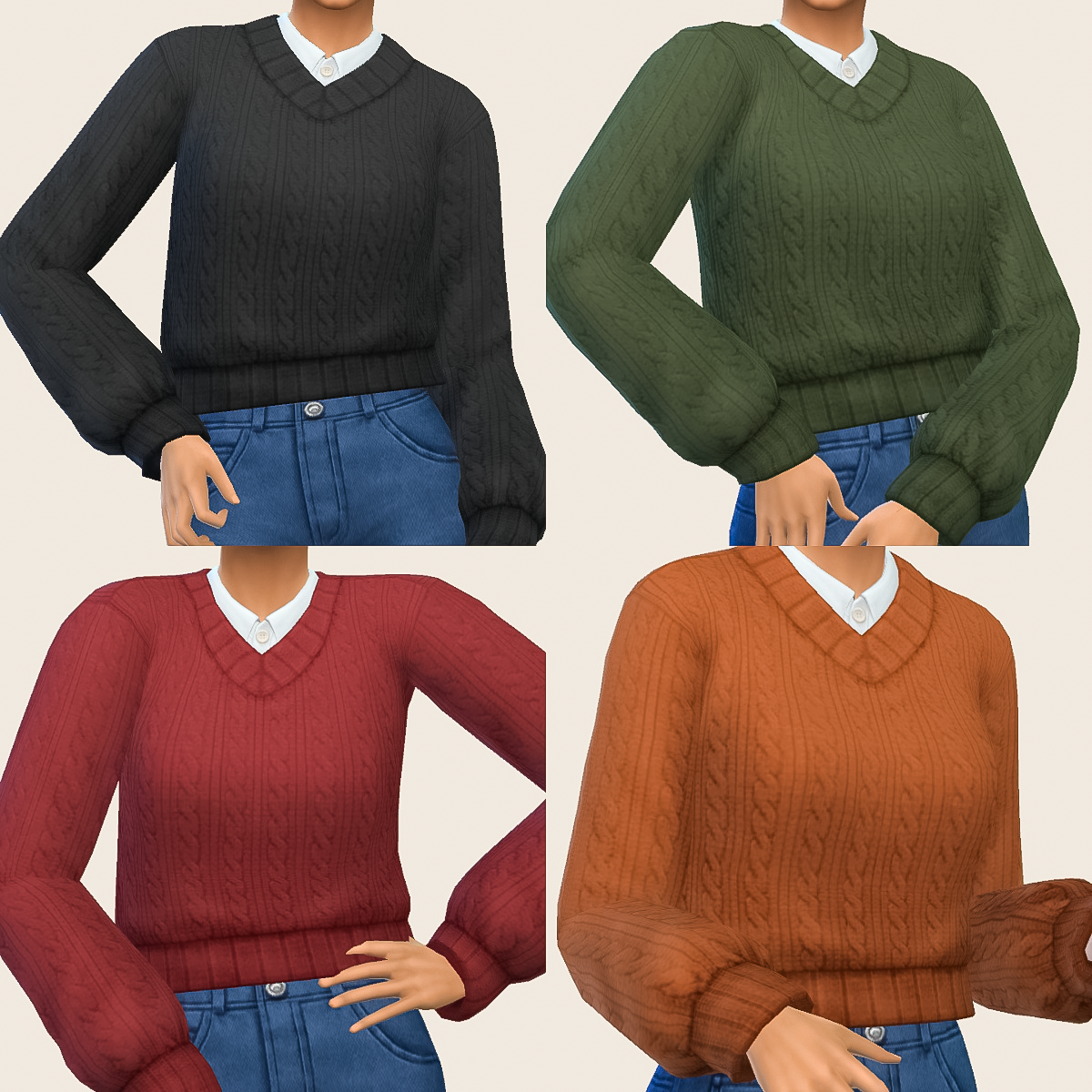 Female Basıc Cool Sweater - Gallery - The Sims 4 Create a Sim - CurseForge