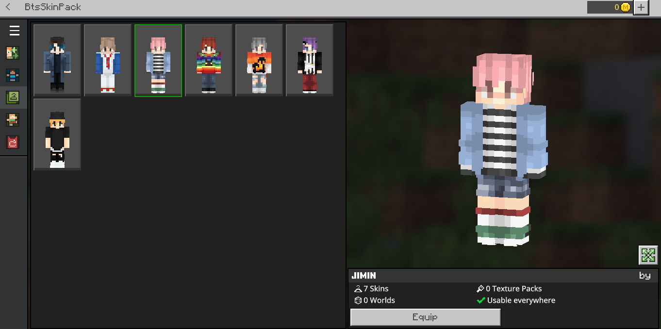 BTS Skin Pack - Gallery - Minecraft Bedrock Addons - CurseForge