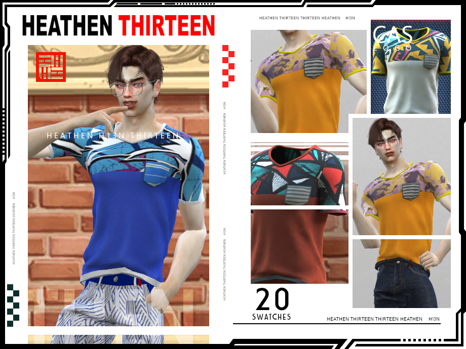 Tape Side Colorblock Tee - The Sims 4 Create a Sim - CurseForge