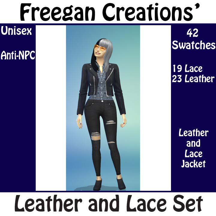 Leather and Lace Set- Leather and Lace Jacket - Gallery - The Sims 4 ...