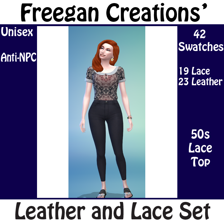 Leather and Lace Set- 50s Lace Top - Gallery - The Sims 4 Create a Sim ...