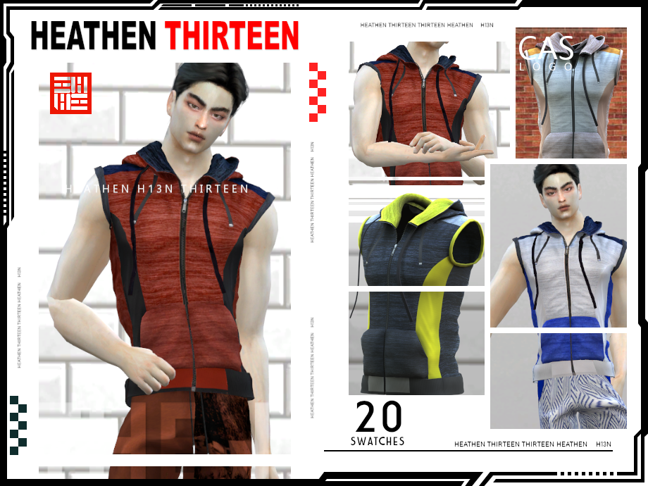 Muscle Fit Sleeveless Zipper Hoodie Tank - Gallery - The Sims 4 Create ...