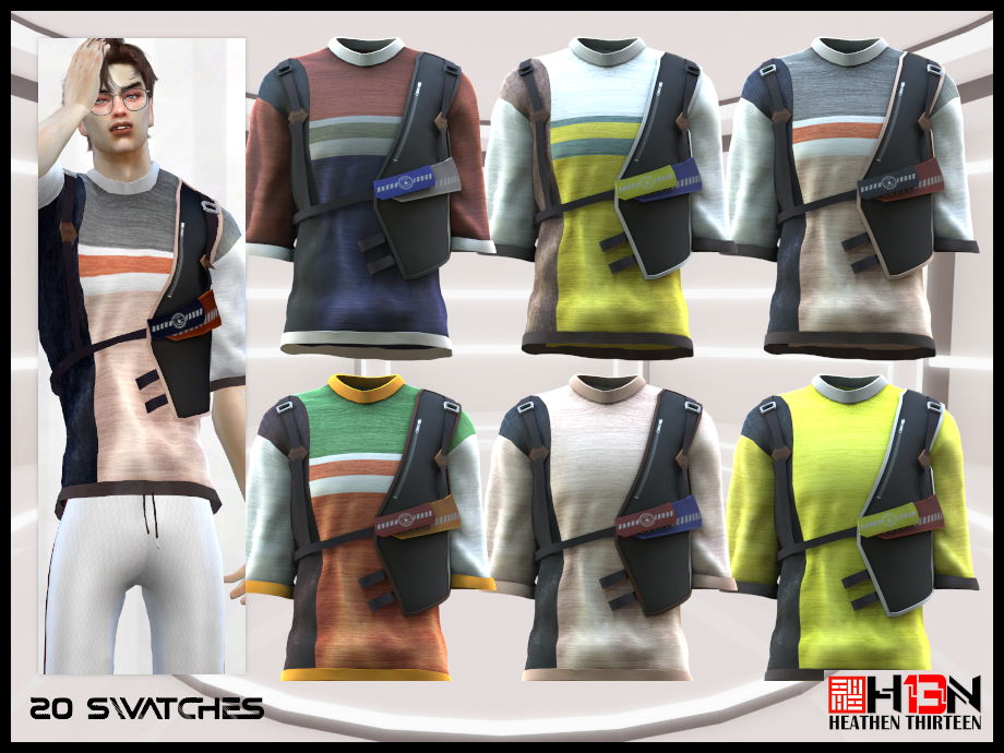 Oversized Two Tone Shirt & Tactical Vest - Gallery - The Sims 4 Create ...
