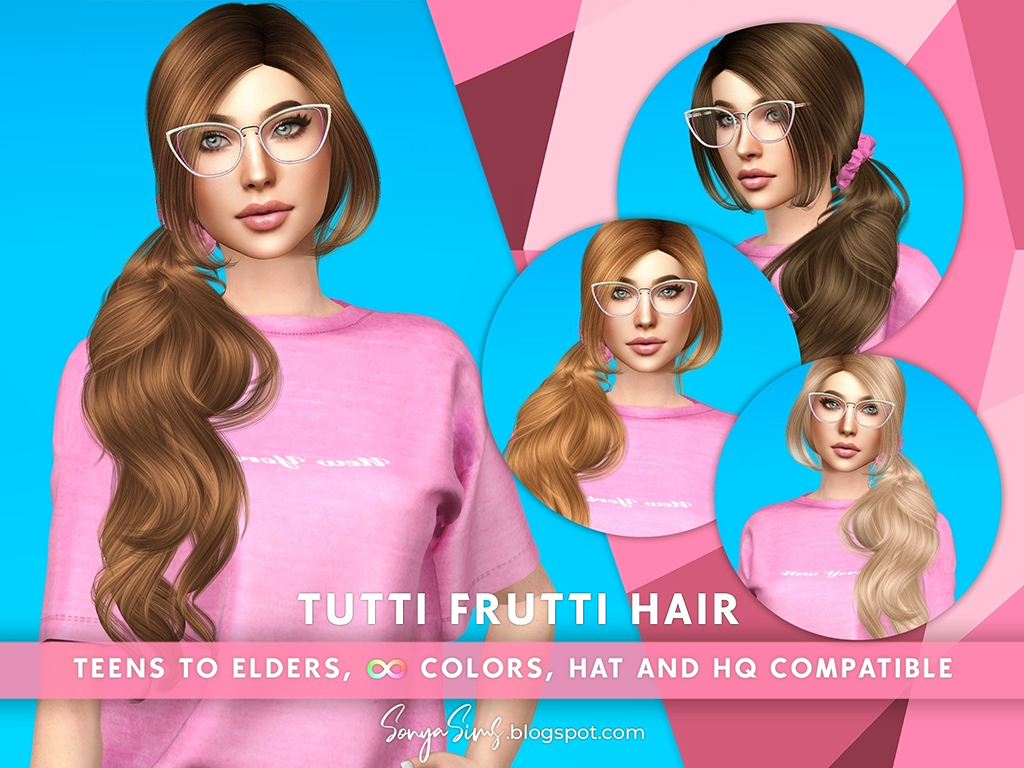 Download SONYASIMS - TUTTI FRUTTI HAIR - The Sims 4 Mods - CurseForge