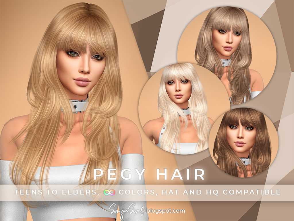 SONYASIMS - PEGY HAIR - The Sims 4 Create a Sim - CurseForge