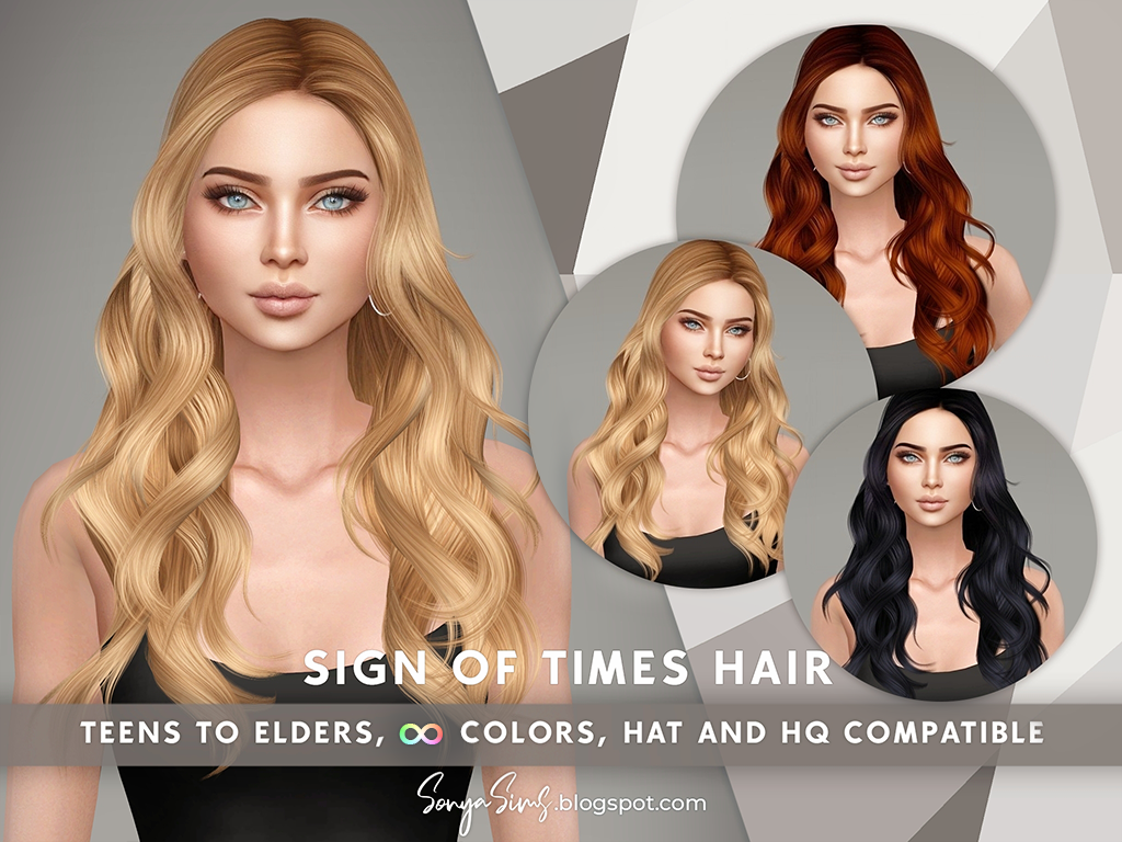 SONYASIMS - SIGN OF TIMES HAIR - The Sims 4 Create a Sim - CurseForge