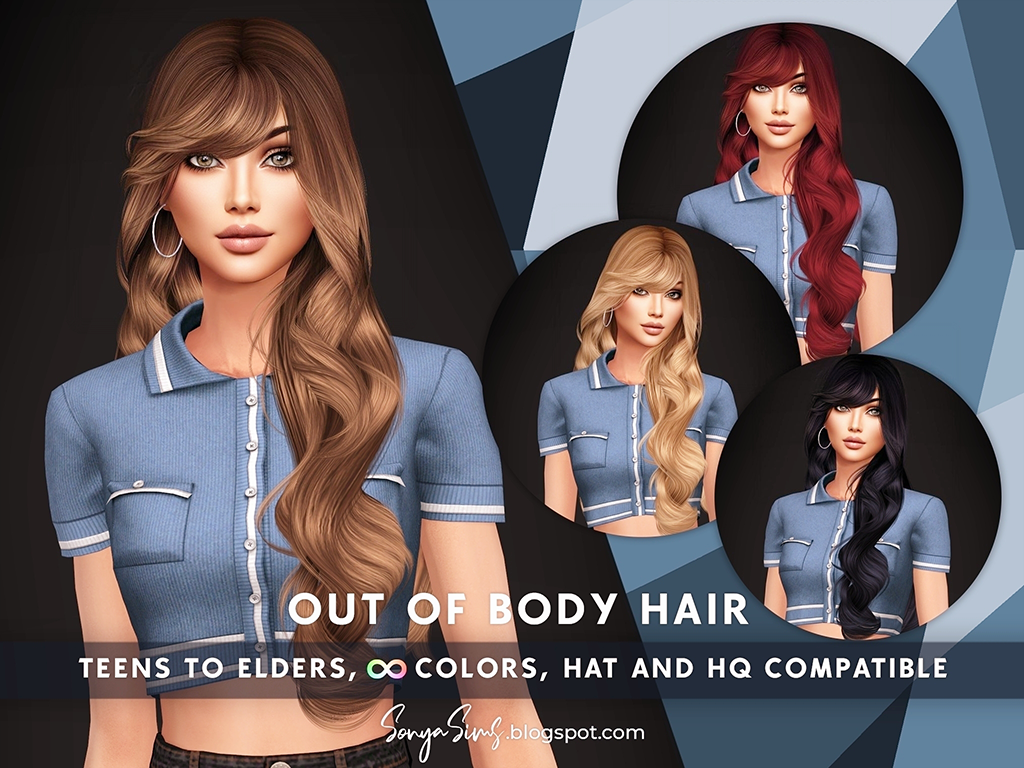 SONYASIMS - OUT OF BODY HAIR - The Sims 4 Create a Sim - CurseForge