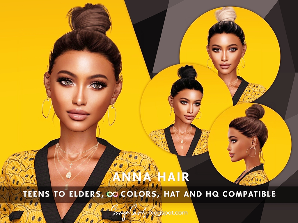 SONYASIMS - ANNA HAIR - The Sims 4 Create a Sim - CurseForge