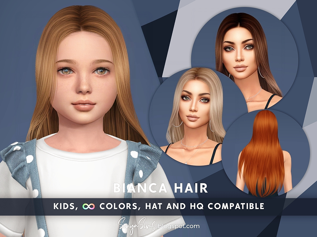 SONYASIMS - BIANCA HAIR KIDS - The Sims 4 Create a Sim - CurseForge