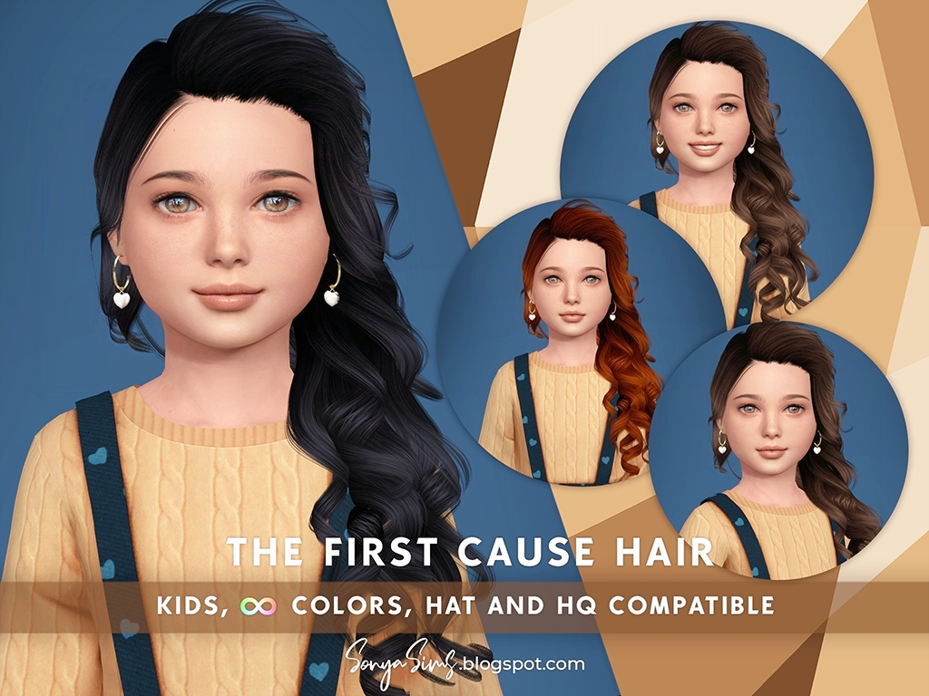 SONYASIMS - THE FIRST CAUSE HAIR KIDS - The Sims 4 Create a Sim ...