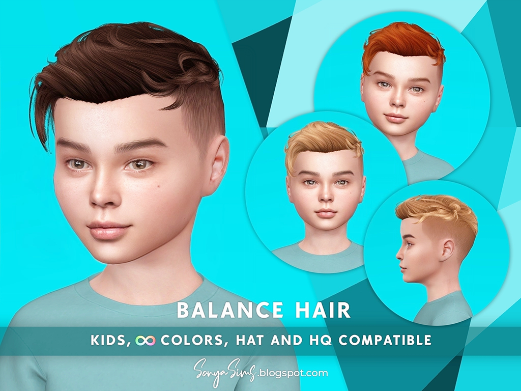 SONYASIMS - BALANCE HAIR KIDS - The Sims 4 Create a Sim - CurseForge