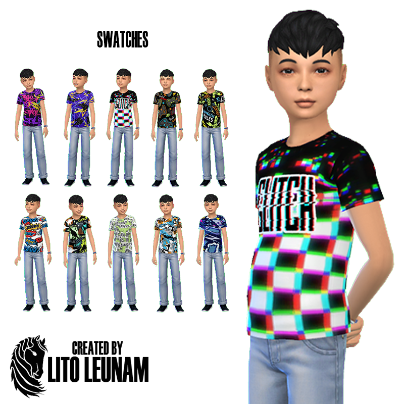 Kids design t-shirt by TecnoSimmer - Gallery - The Sims 4 Create a Sim ...