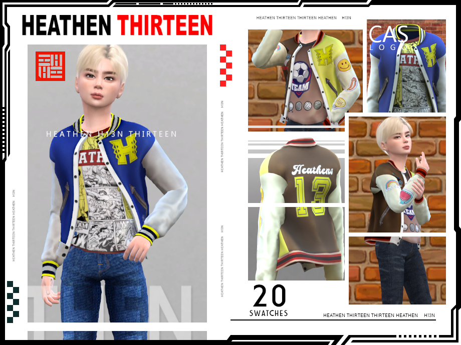 Children's Open Patched Varsity Jacket and Graphic Tee - The Sims 4 ...