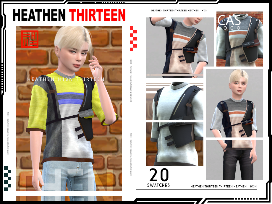 Children's Oversized Two Tone Shirt & Tactical Vest - The Sims 4 Create ...