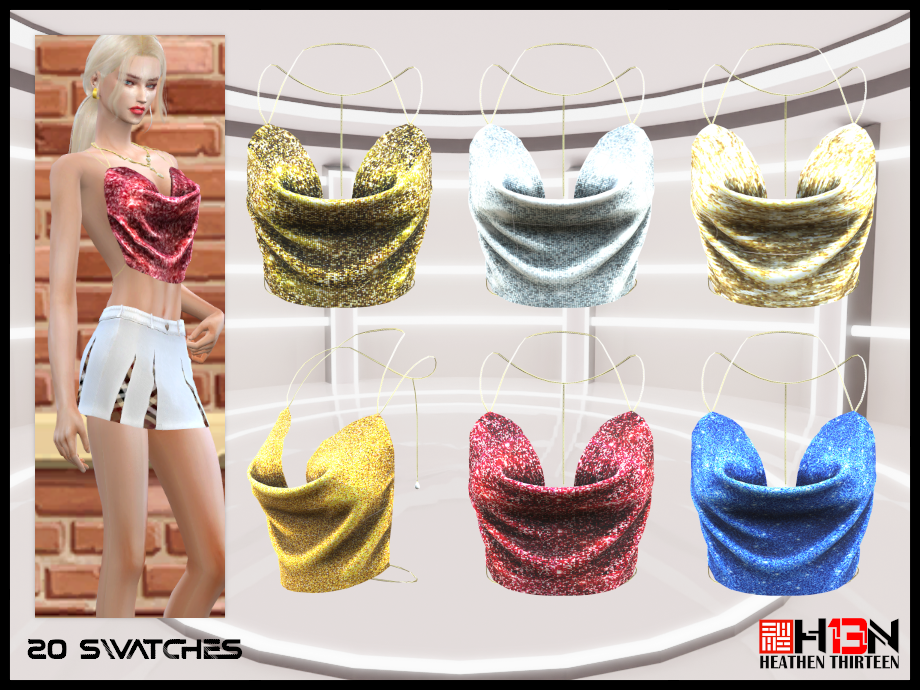 Sequin Halter Top - Gallery - The Sims 4 Create a Sim - CurseForge