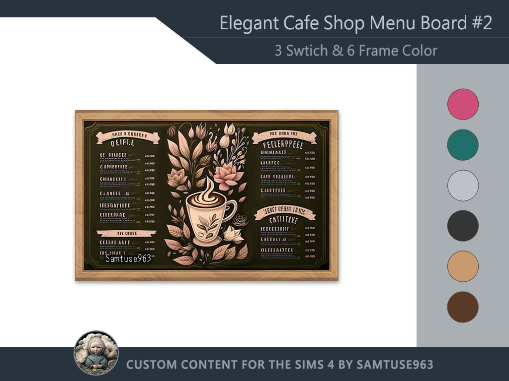 Elegant Cafe Shop Menu Board #2 Samtuse963 - Gallery - The Sims 4 Build ...