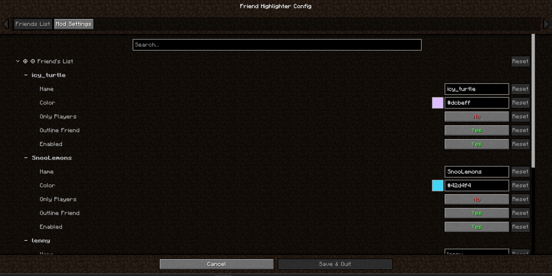 Friend Highlighter - Gallery - Minecraft Mods - CurseForge