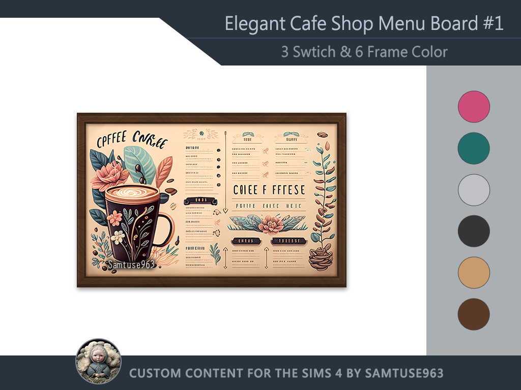 Elegant Cafe Shop Menu Board #1 Samtuse963 - Gallery - The Sims 4 Build ...