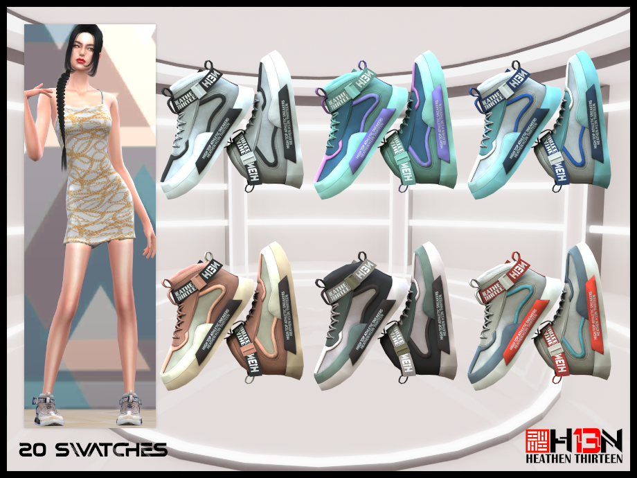 Women's High Top Athletic Buckled Sneakers - Gallery - The Sims 4 ...