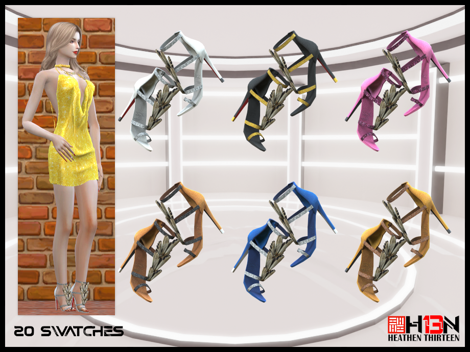 Metallic Winged Glam Heels - Gallery - The Sims 4 Create a Sim - CurseForge