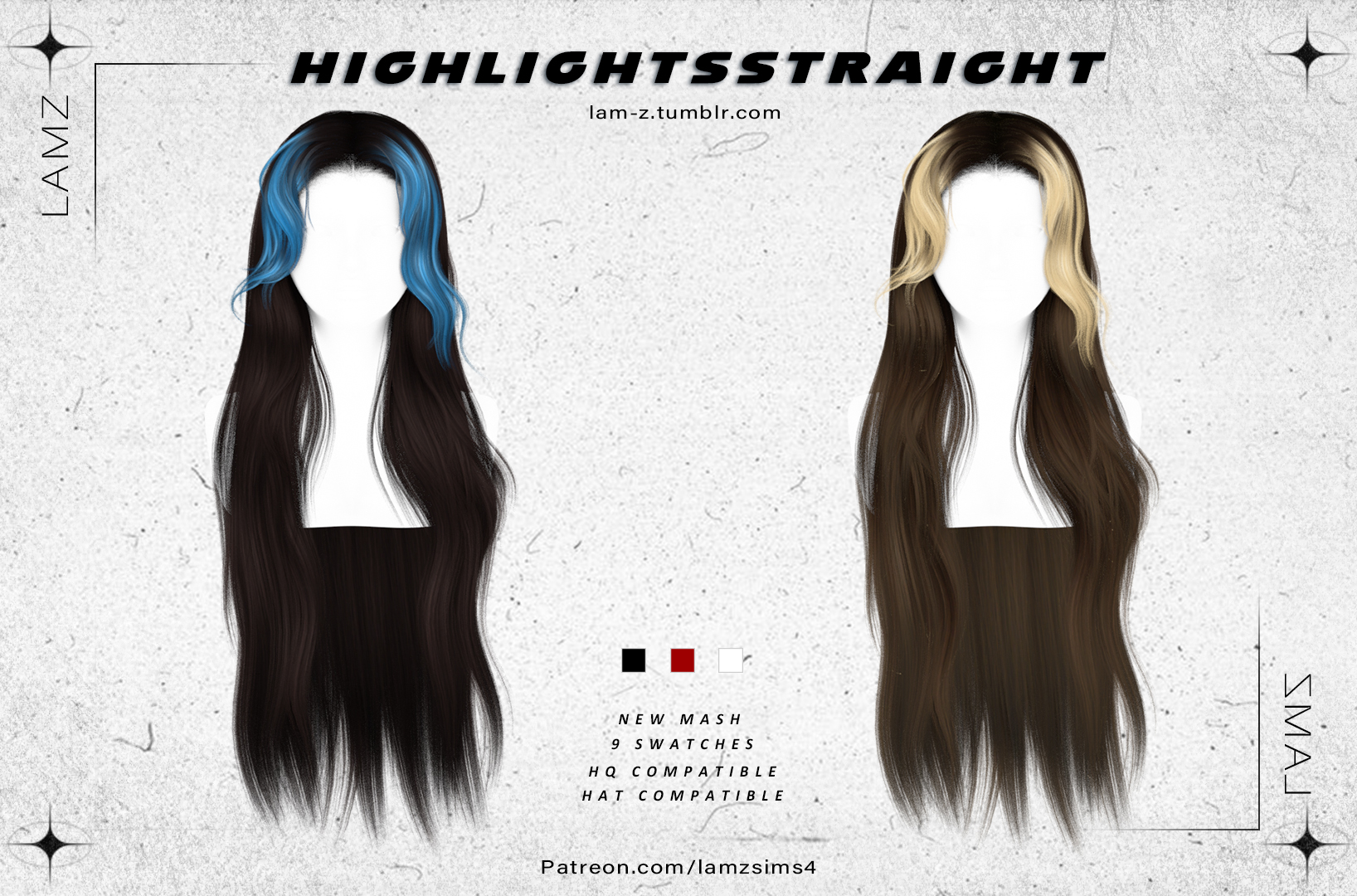 LAMZ_HighlightsStraightHairstyles_001F - Gallery - The Sims 4 Create a ...
