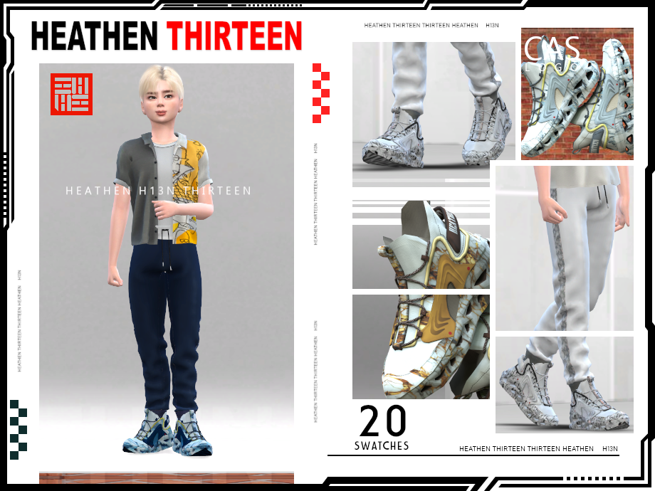 Children's Marble Luxury Street Techwear Sneakers - The Sims 4 Create a ...