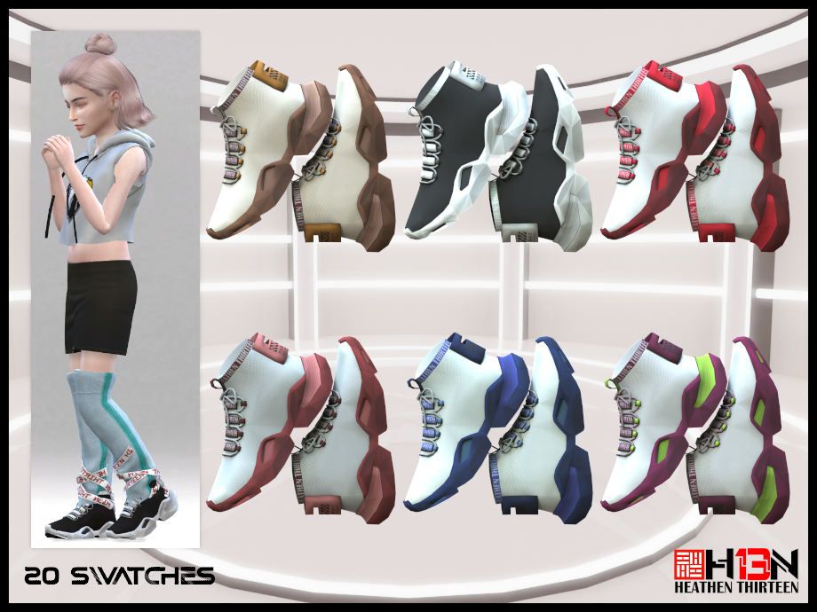 Children's Chunky High Top Sock Techwear Sneaker - Gallery - The Sims 4 ...