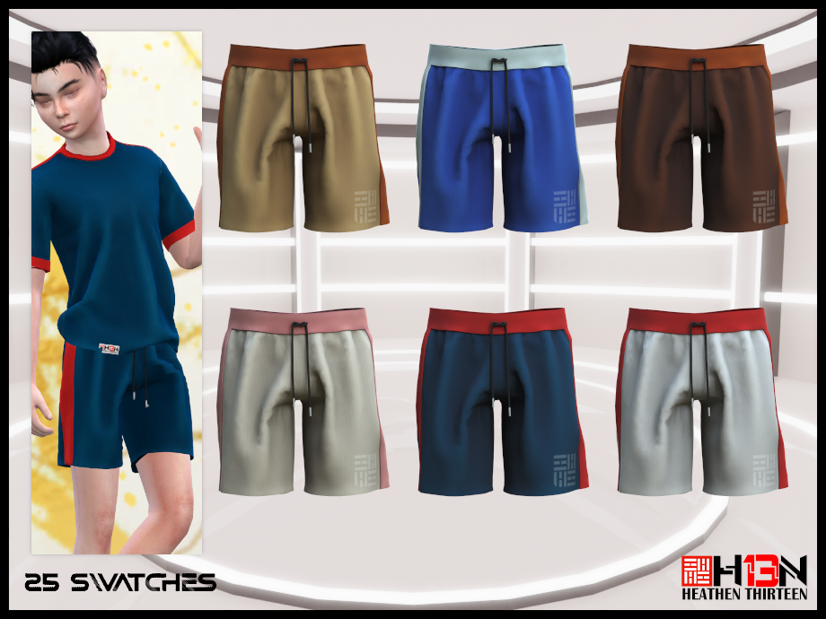 Children's Tape Side Colorblock Track Shorts - Screenshots - The Sims 4 ...