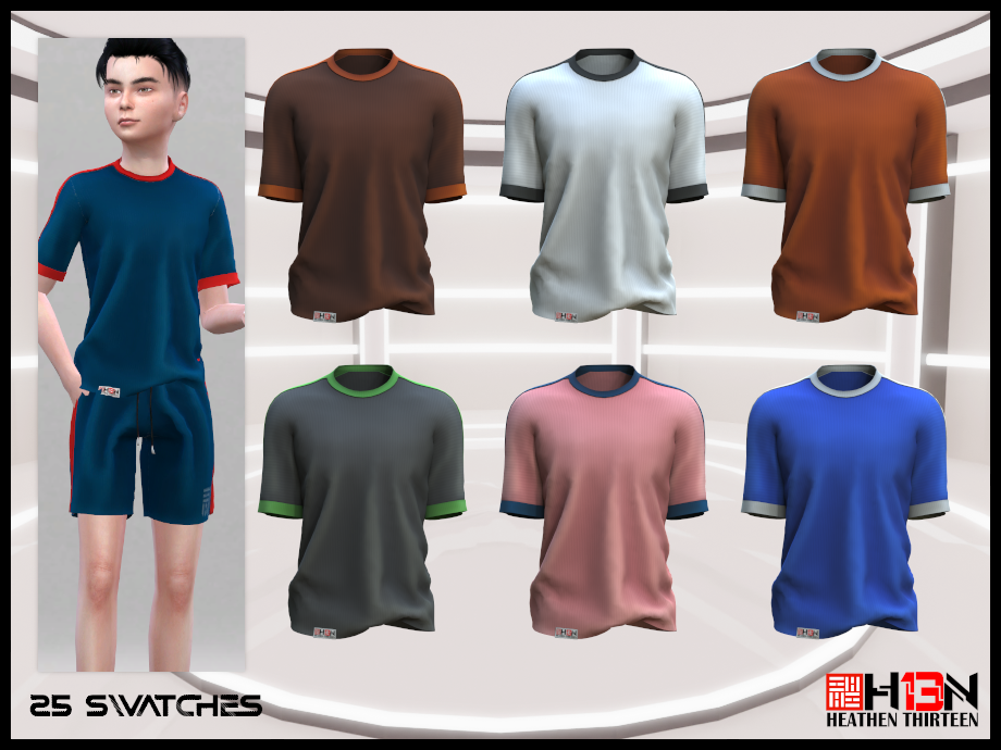 Children's Tape Side Colorblock Tee - Gallery - The Sims 4 Create a Sim ...