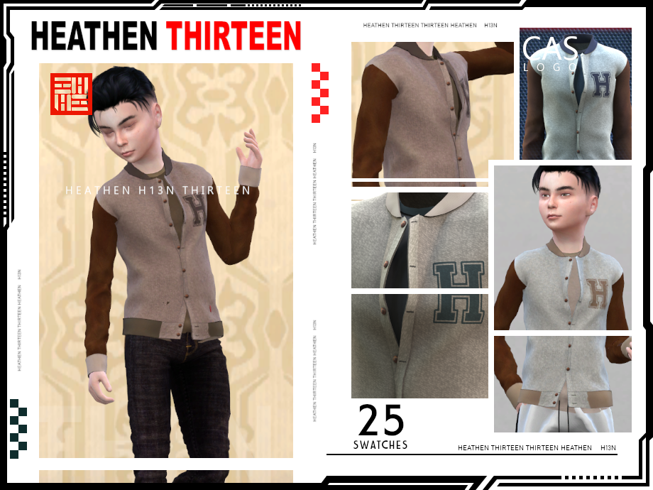 Children's Leather Sleeves and Badge Bomber Jacket - The Sims 4 Create ...